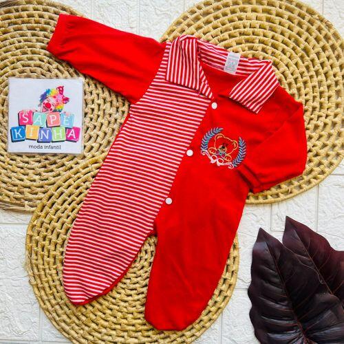 Comprar Roupa De Bebê Macacão Longo Listrado Urso (Ref: 583)