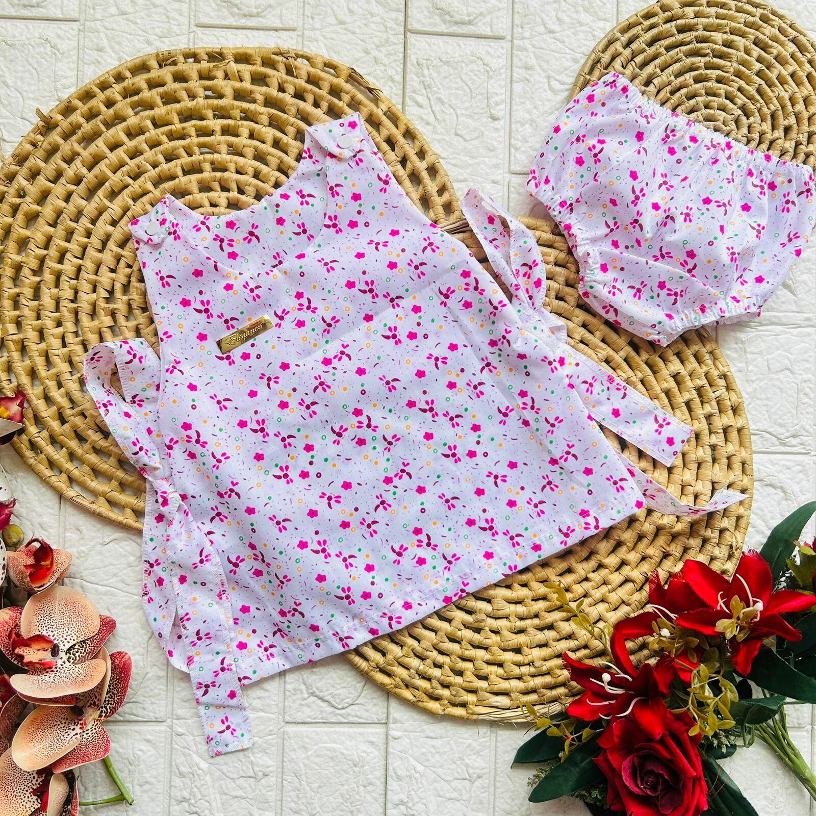 Comprar Roupa De Bebê Conjunto Bata Regata E Calcinha Ref: 974)