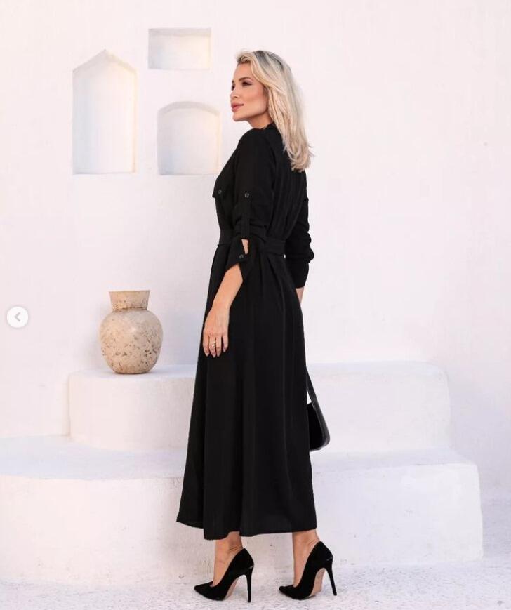 Comprar Vestido Chemise Monize com Cinto e Mangas Longas para Mulheres ...