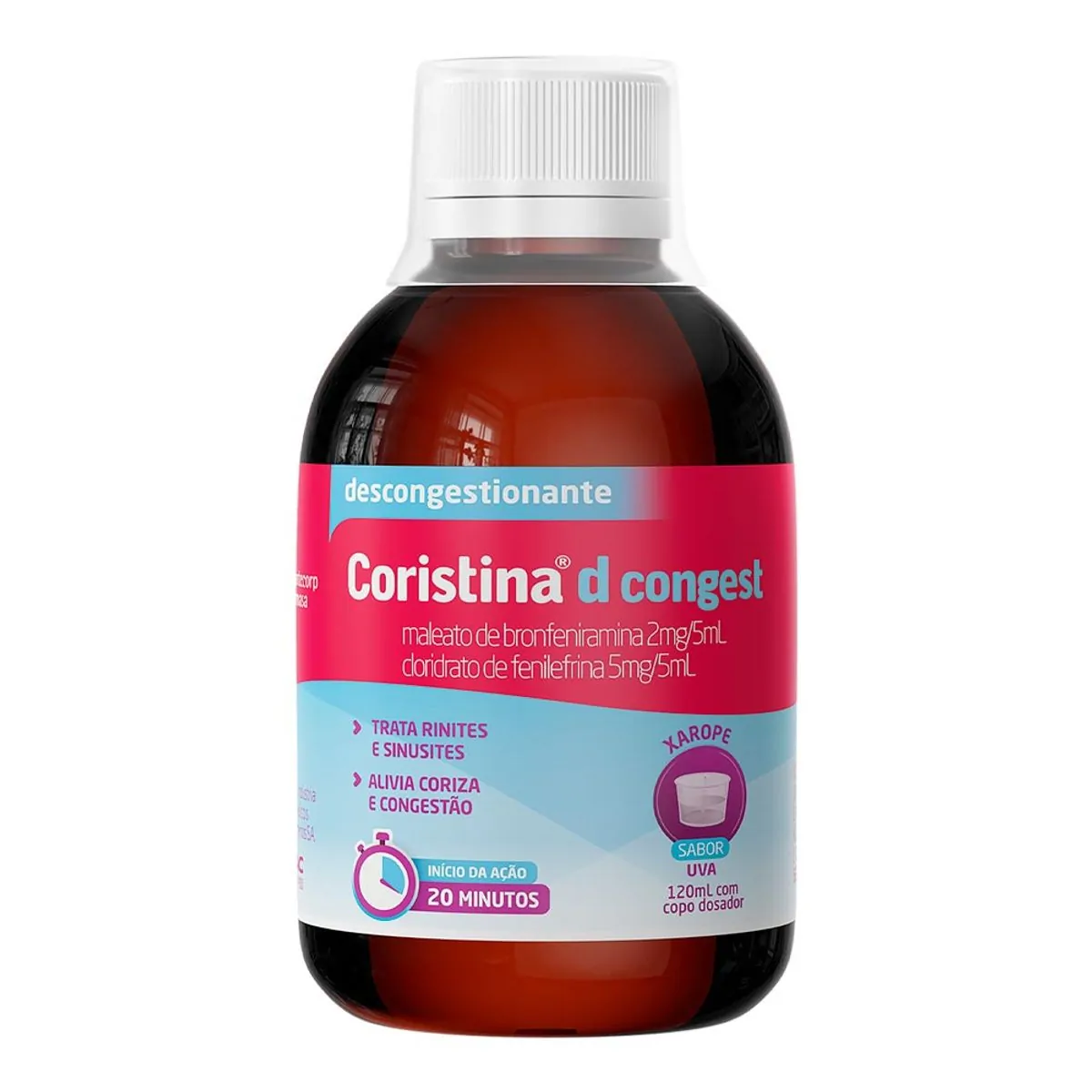 Comprar Coristina D Congest 0,4mg/mL + 1mg/mL, caixa com 1 frasco com ...
