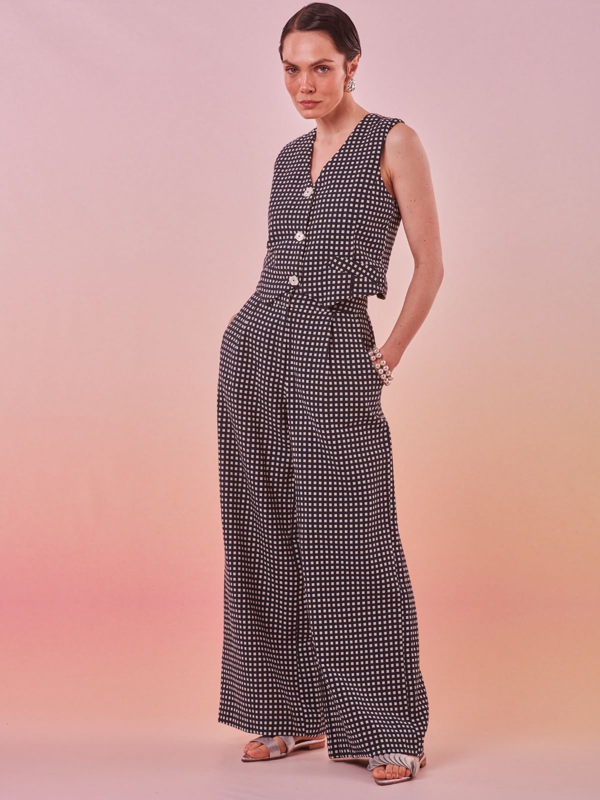 Comprar PANTALONA NEILA QUADRICULADO - Wasabi