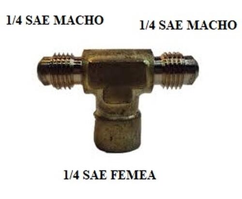 Comprar TEE LATÃO 1/4 SAE MACHO X 1/4 SAE MACHO X 1/4 SAE FÊMEA - a ...