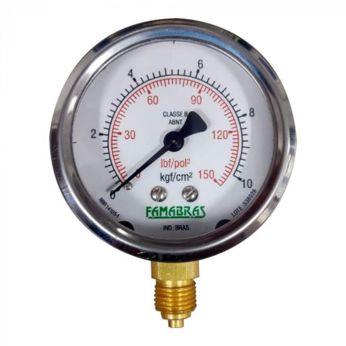 Comprar MANOMETRO FSIG 62/1 RETO ROSCA 1/4 BSP LATAO 150PSI x 10KGF/CM2 FAMABRAS - a partir de R ...