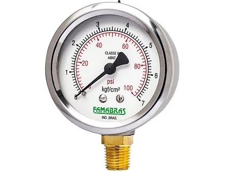 Comprar MANÔMETRO FSIG 62/1 RETO ROSCA 1/4 NPT LATAO 150PSI x 10KGF/CM2 ...