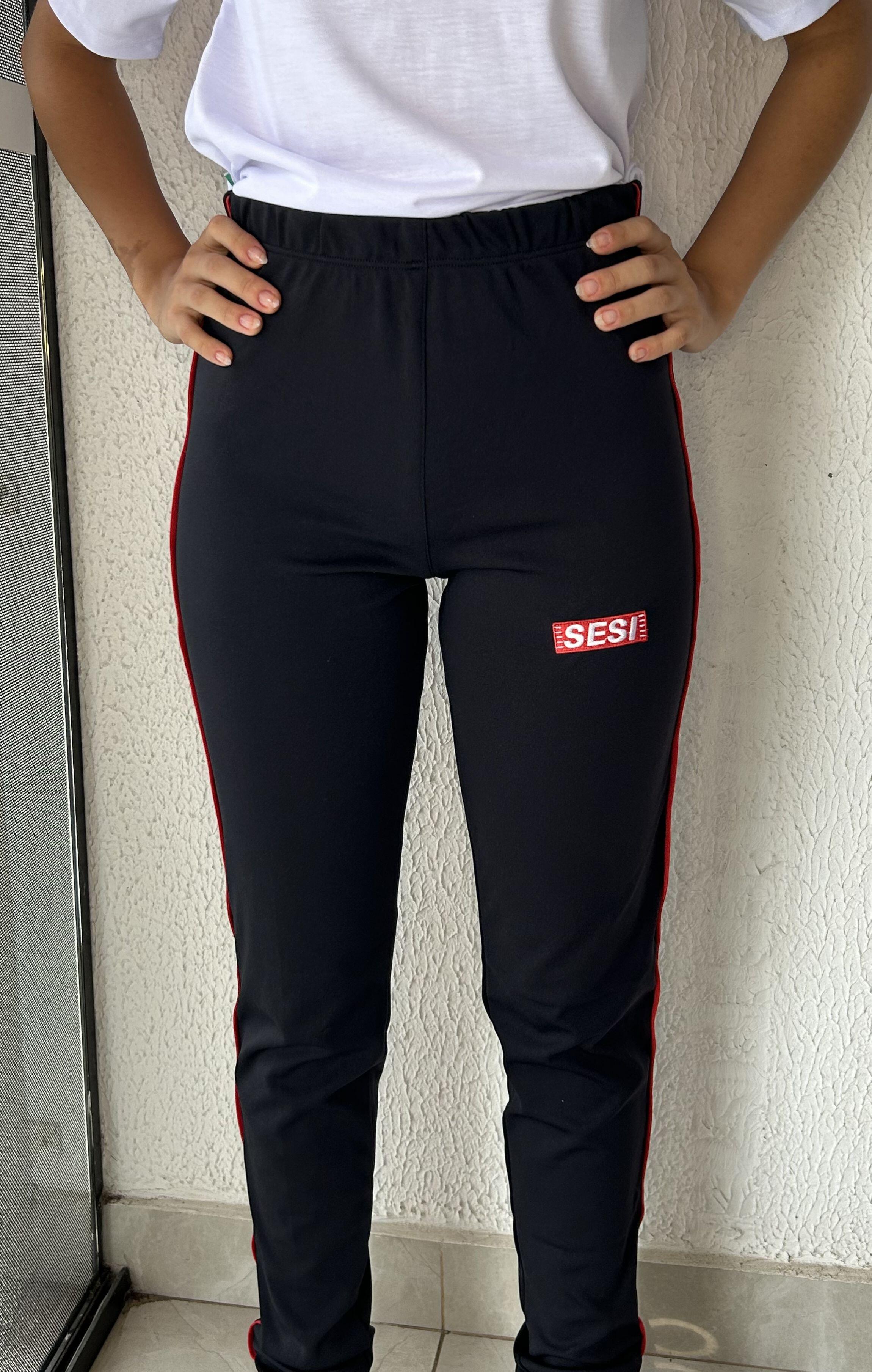 Calça Feminina Skinny Uniforme Escolar SESI Preta Dalva Uniformes