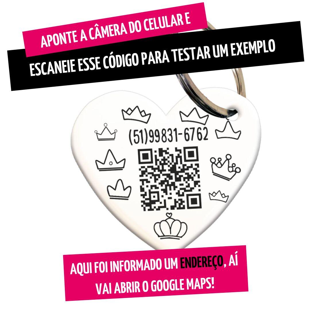 Comprar Placa de Identificação com Telefone e QR Code - Formato Coração ...