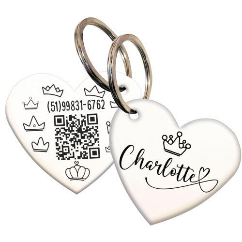 Comprar Placa de Identificação com Telefone e QR Code - Formato Coração ...