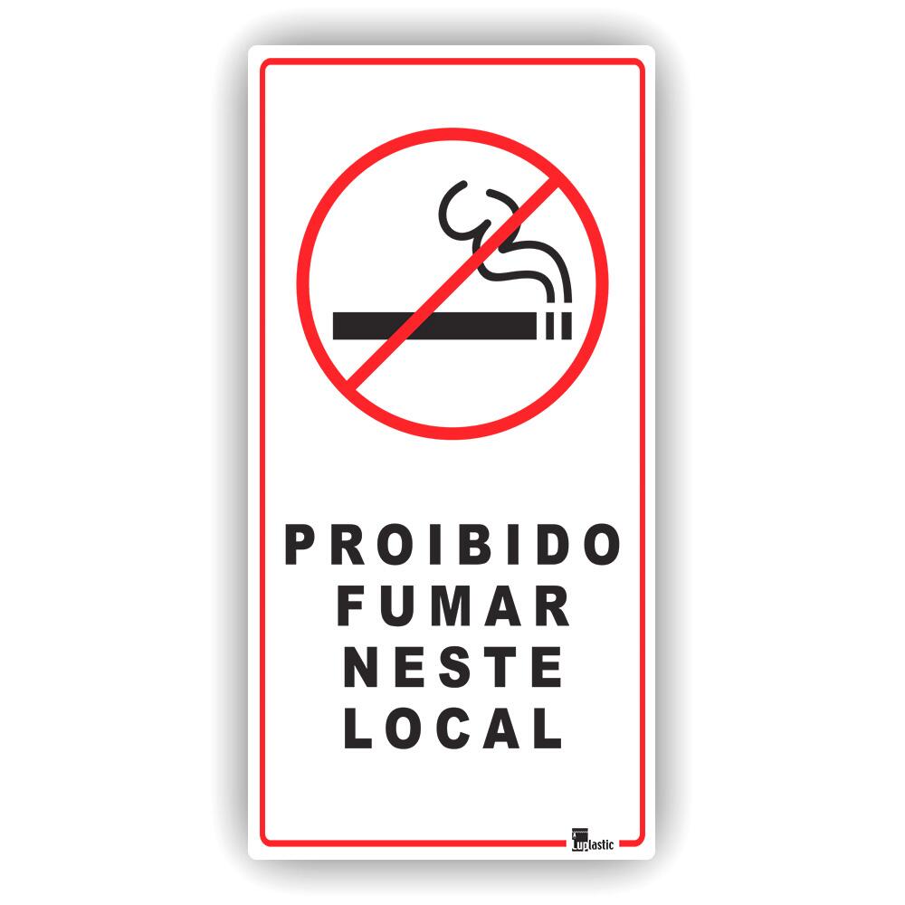 Comprar Placa Proibido fumar neste local 30x15 cm - de R$5,88 a R$550,96