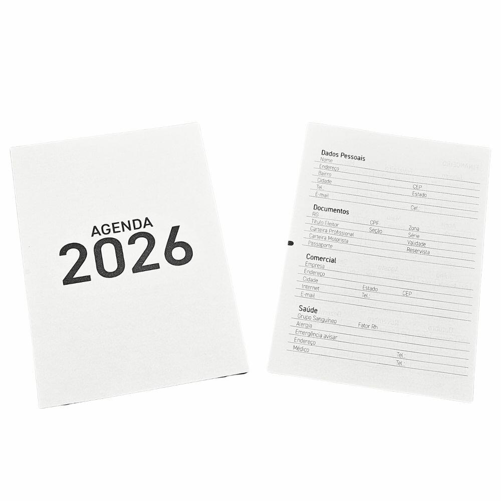 Comprar Miolo de Agenda 2026 Refilado 1 dia útil por Página - Luplastic