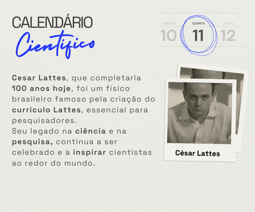 Calendário Científico: 100 anos César Lattes