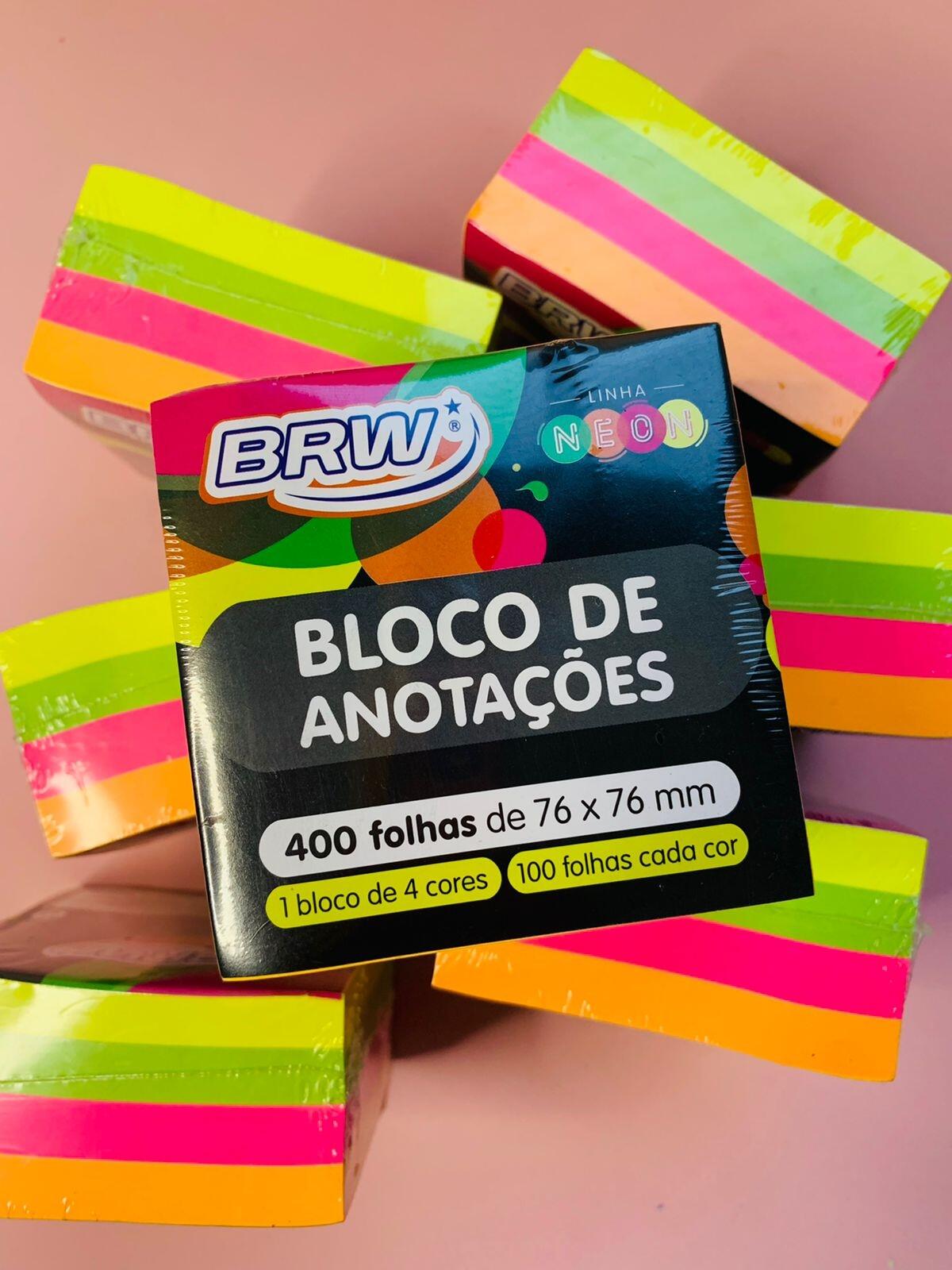 Comprar Bloco de Anotações Neon 76x76mm 400 folhas | BRW - a partir de ...