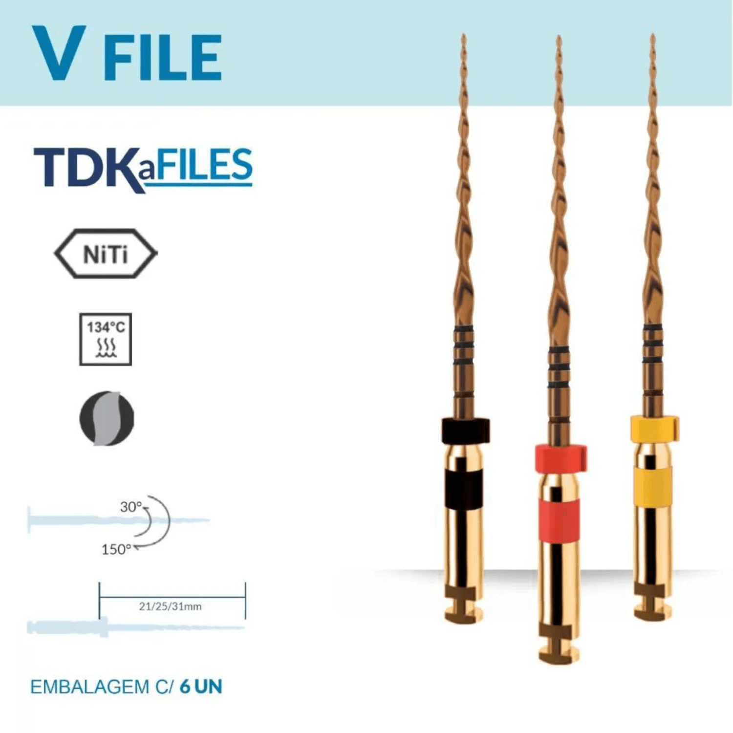 Lima Reciprocante V-File (C/6 Unidades) - Tdk