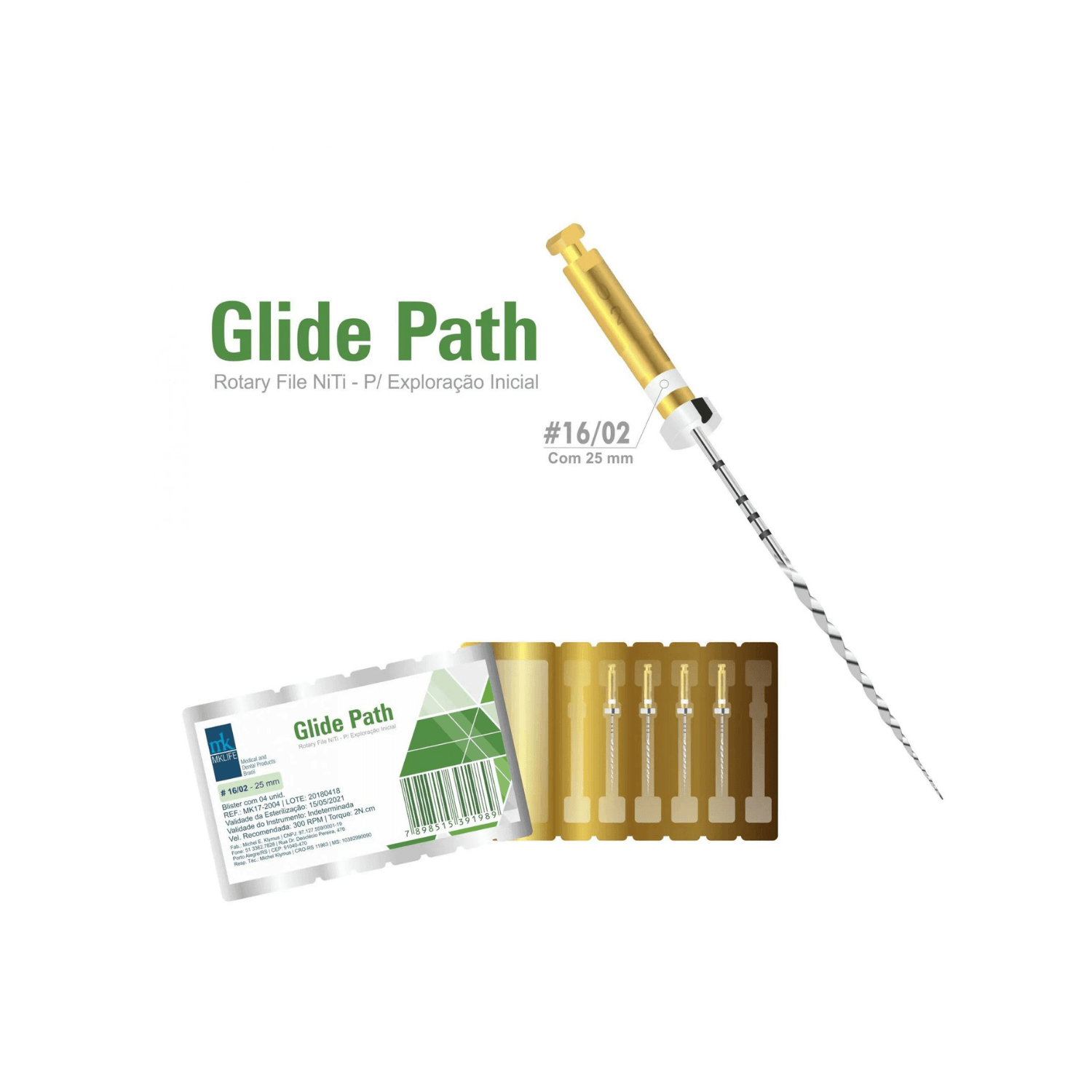 Lima Rotatória Glide Path (C/4 Unidades) - Mklife - Dental Paiva