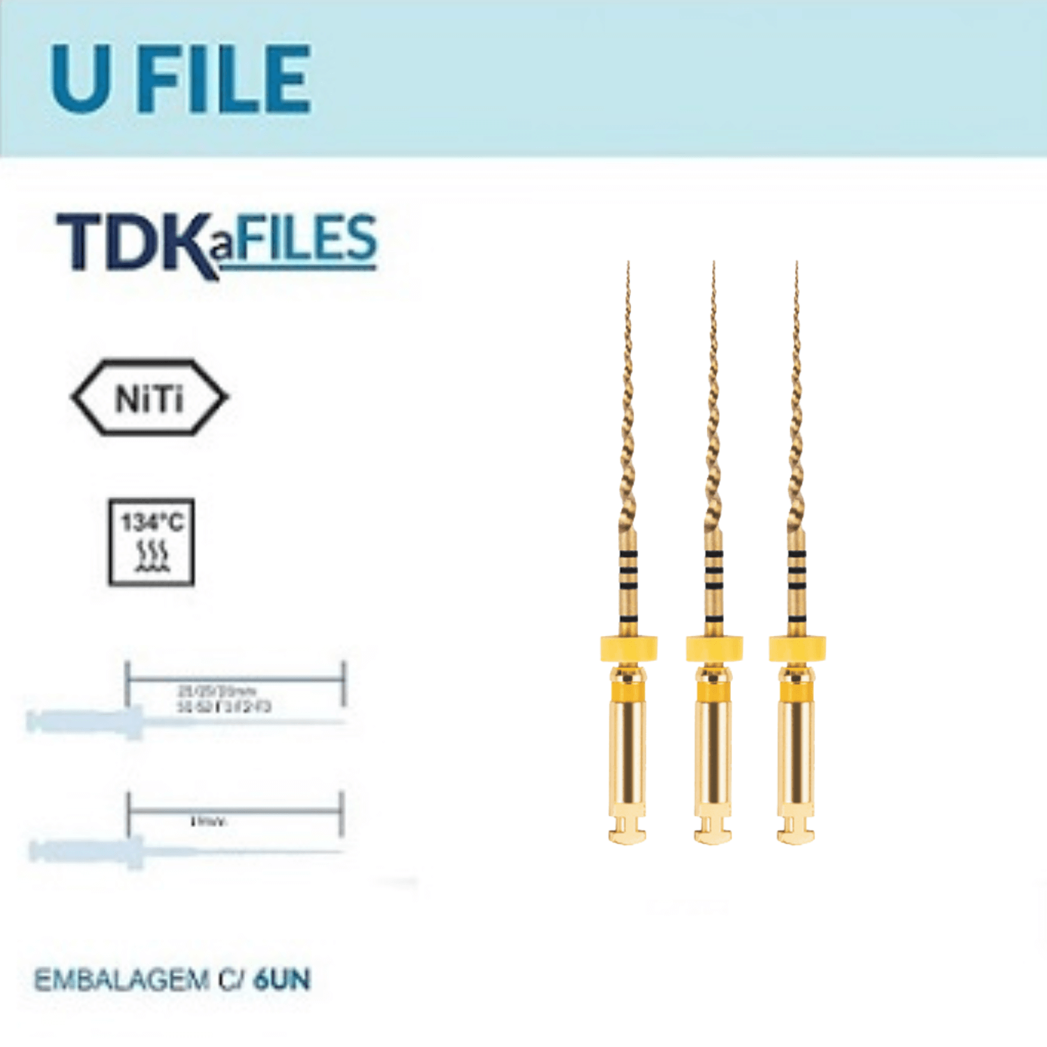 Lima U-File (C/6 Unidades) - Tdk - Dental Paiva