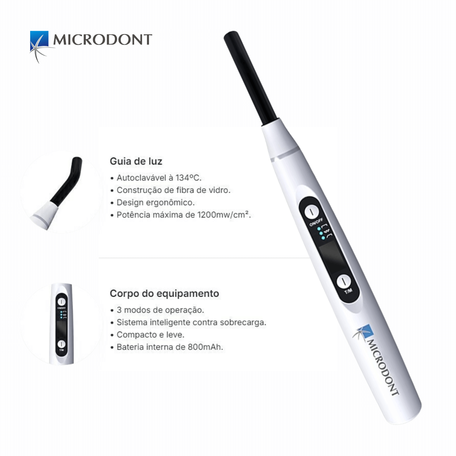 Fotopolimerizador Bluestar 2 - Microdont - Dental Paiva