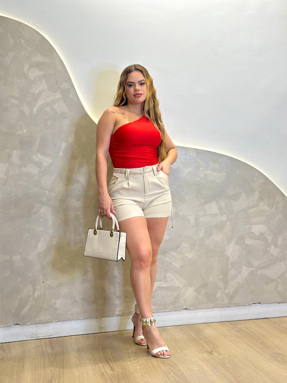 Body Fátima Malha Feminino Alça Única e Sofisticado