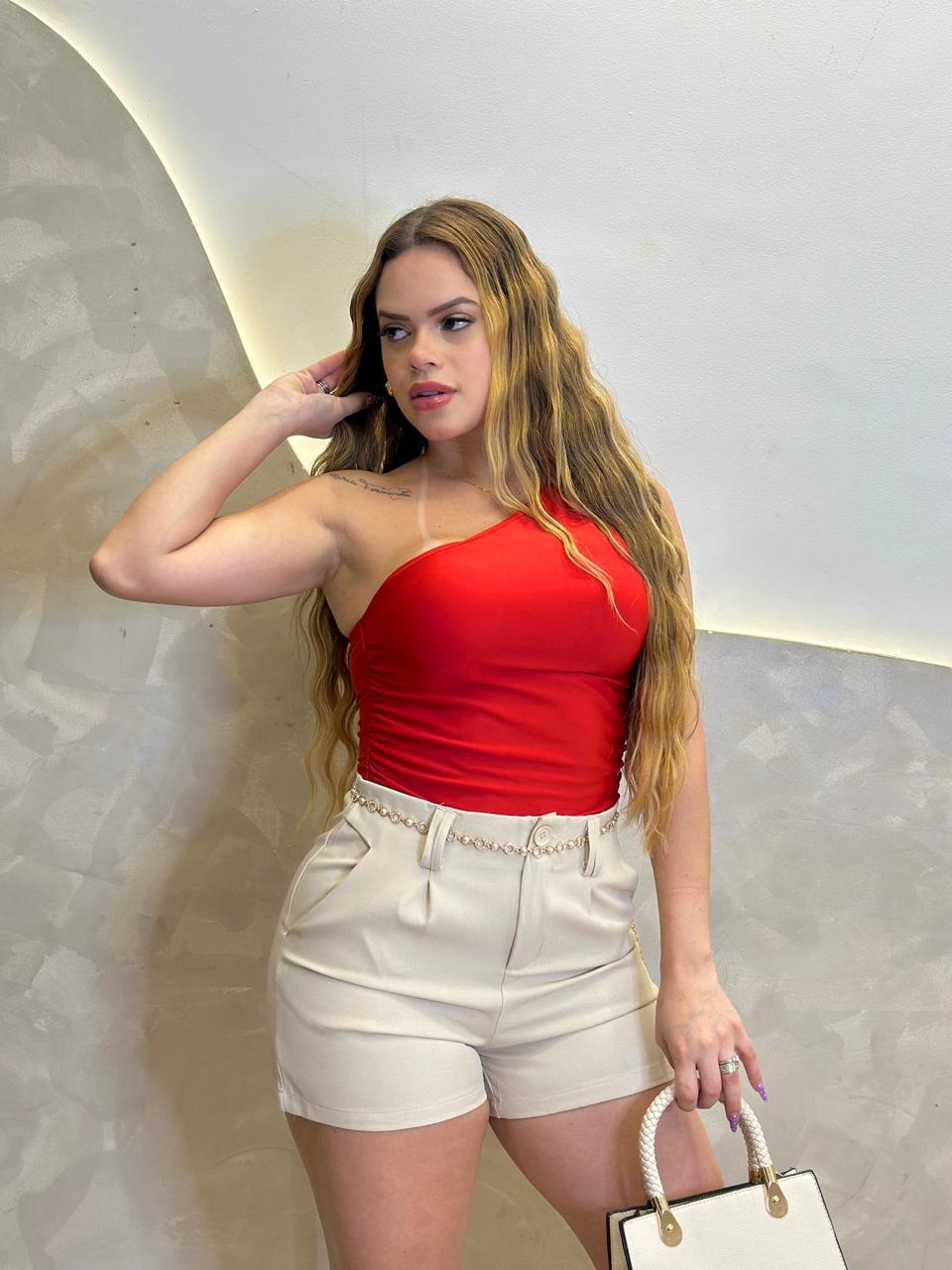 Body Fátima Malha Feminino Alça Única e Sofisticado