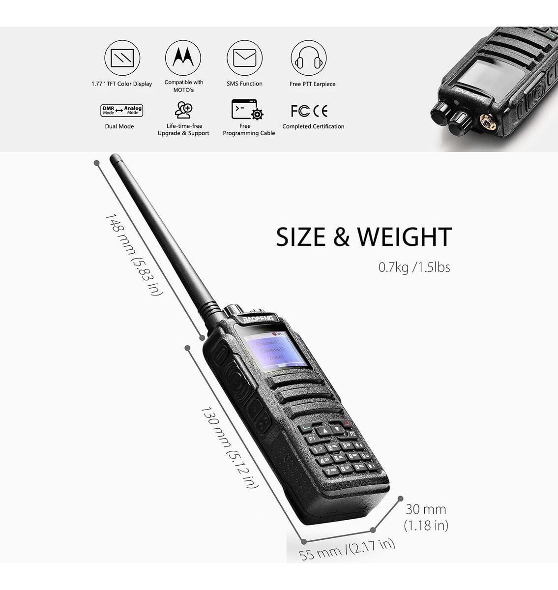 Baofeng DM-1701 Dual Band Dual Time Slot DMR