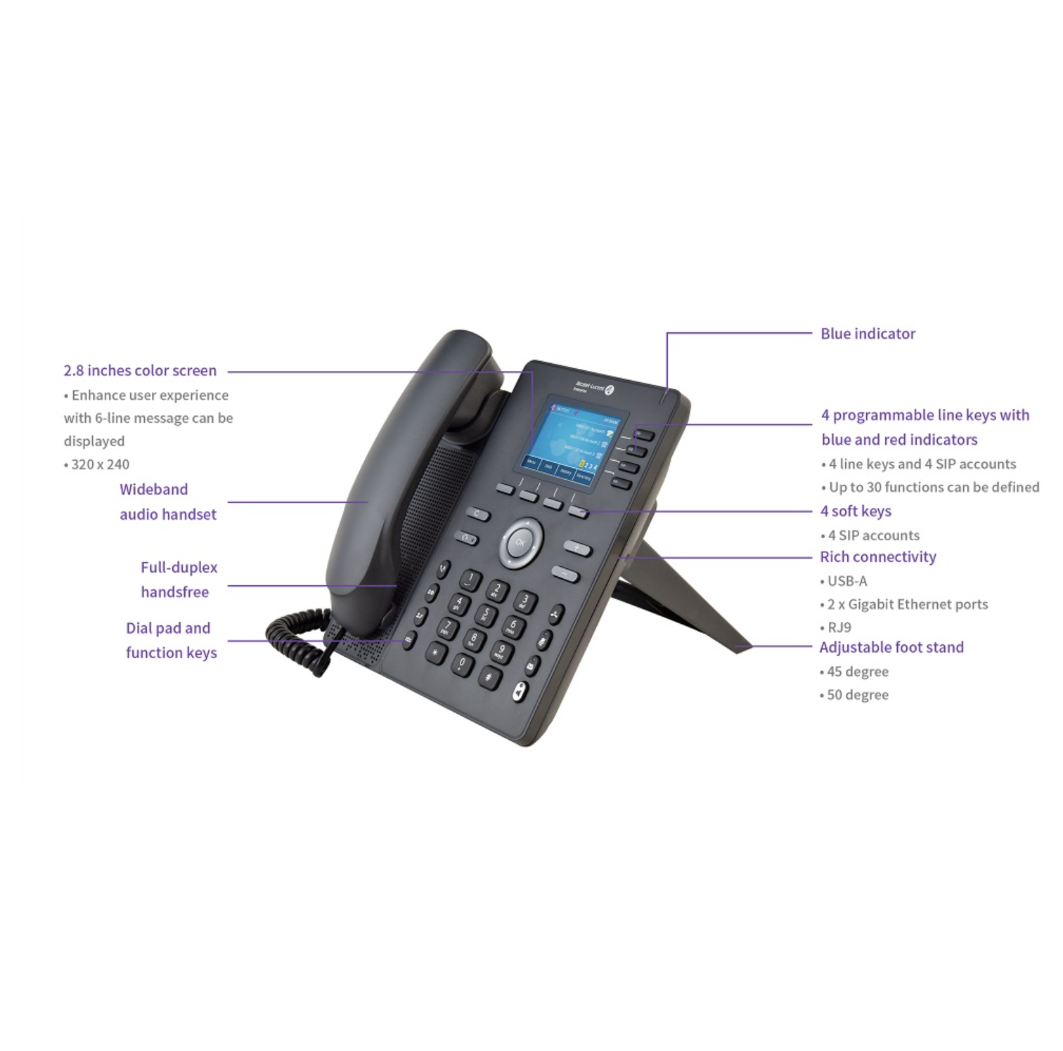 Comprar Telefone Ip Alcatel-lucent H6, 4 Linhas Sip, Tela Colorida