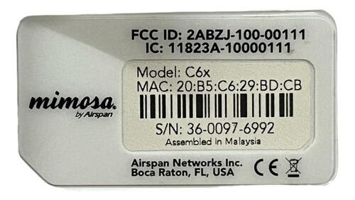 Comprar Mimosa C6x 5ghz 8dbi Wifi6e Modular Radio 100-00111