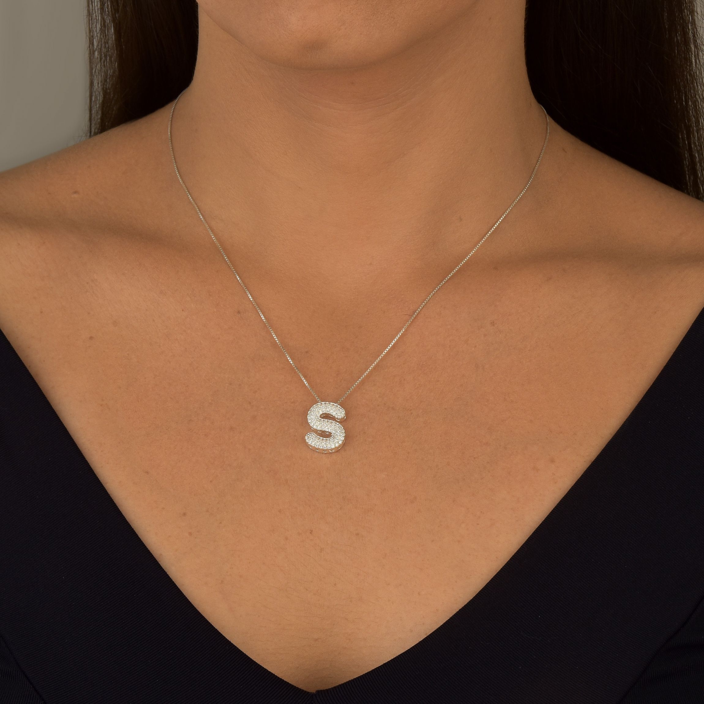 COLAR INICIAL CRAVEJADO PAVÊ CL4 - Madagi Atacado | Fábrica de Joias em ...