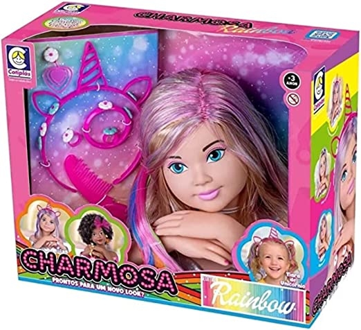 Comprar Boneca Charmosa Busto Rainbow Pentear Cabeleira Cotiplás - a ...