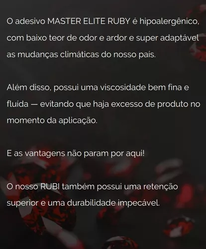 Comprar Master Elite Cola Ruby 3ml - R$69,90 - StarNails Profissional