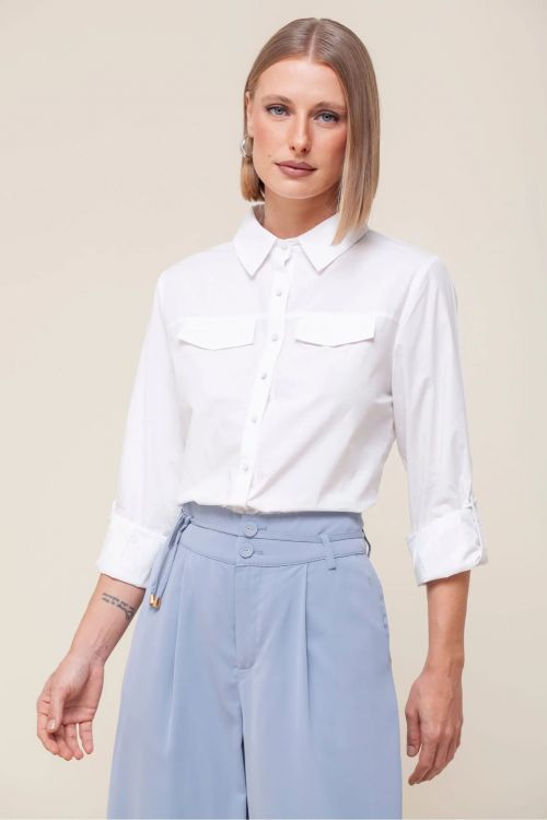Comprar Camisa Tricoline Manga Longa - Veste Shop Roupa Feminina Lupo ...