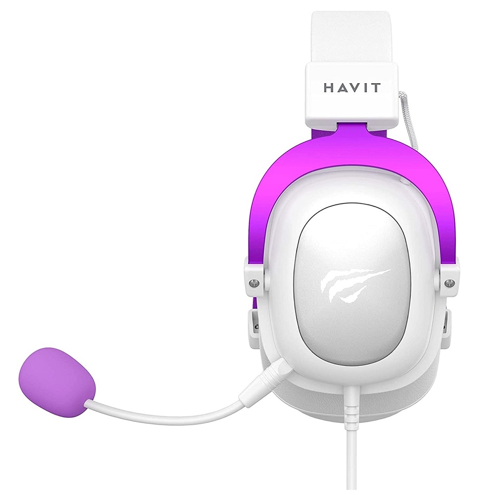 Headset Gamer Havit HV-H2002D Roxo e Branco com drivers de 53mm