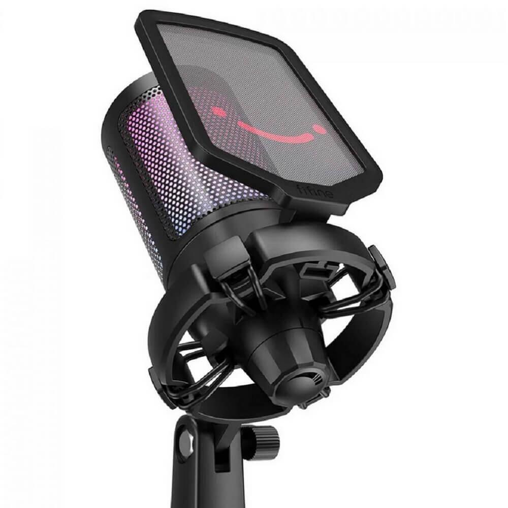 Microfone Fifine Ampligame A6T USB com RGB e Braço Articulado - a ...