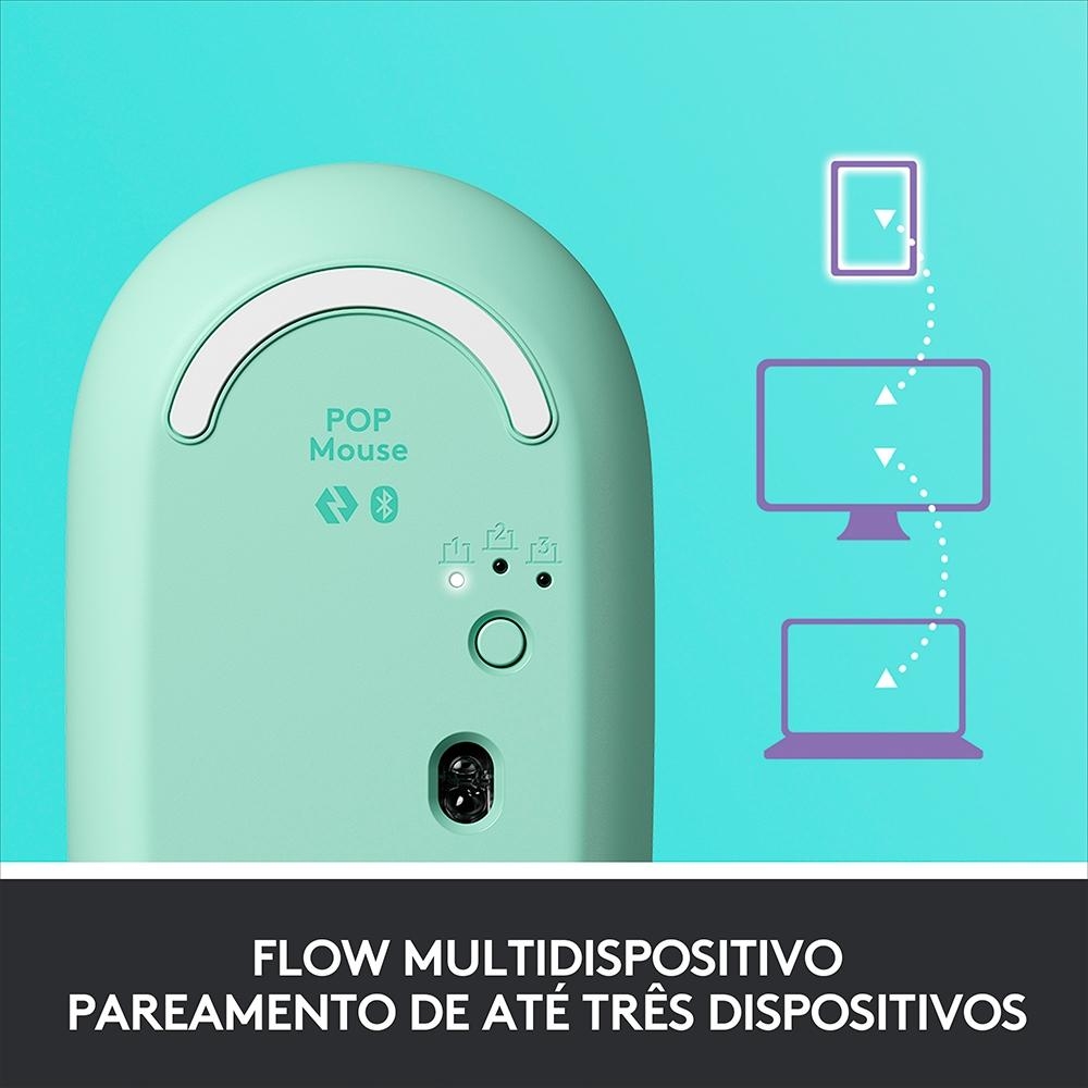 Mouse Sem Fio Logitech POP Daydream BT Emoji 3 Dispositivos