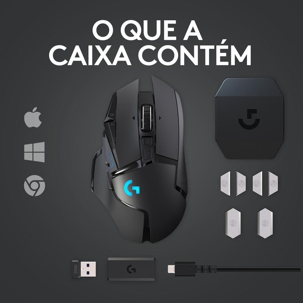 Comprar Mouse Gamer Sem Fio Logitech G502 LIGHTSPEED RGB LIGHTSYNC, Ajuste Peso, 11 Botões ...