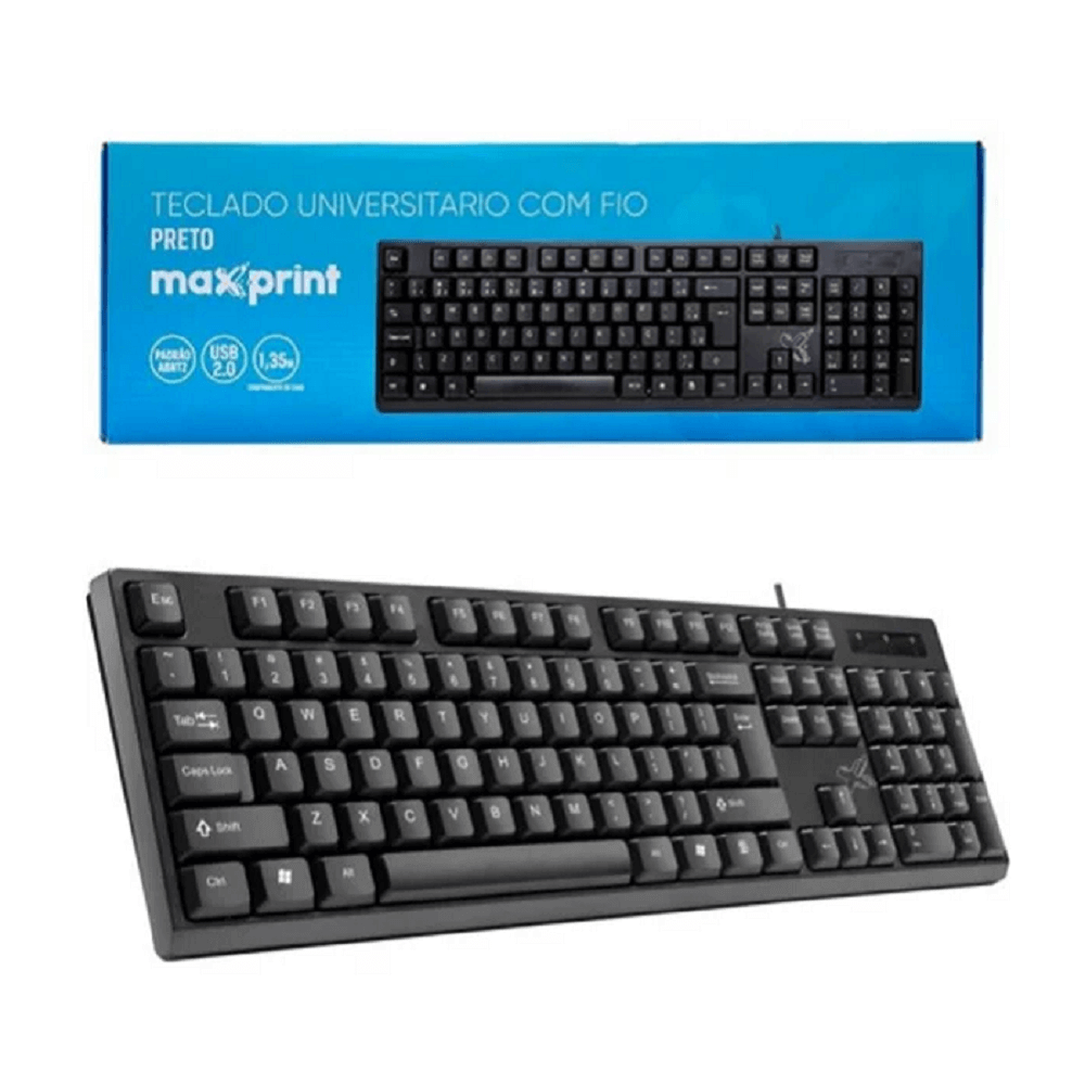 Teclado USB Maxprint 110 Teclas ABNT2 Preto - a partir de R$23,16
