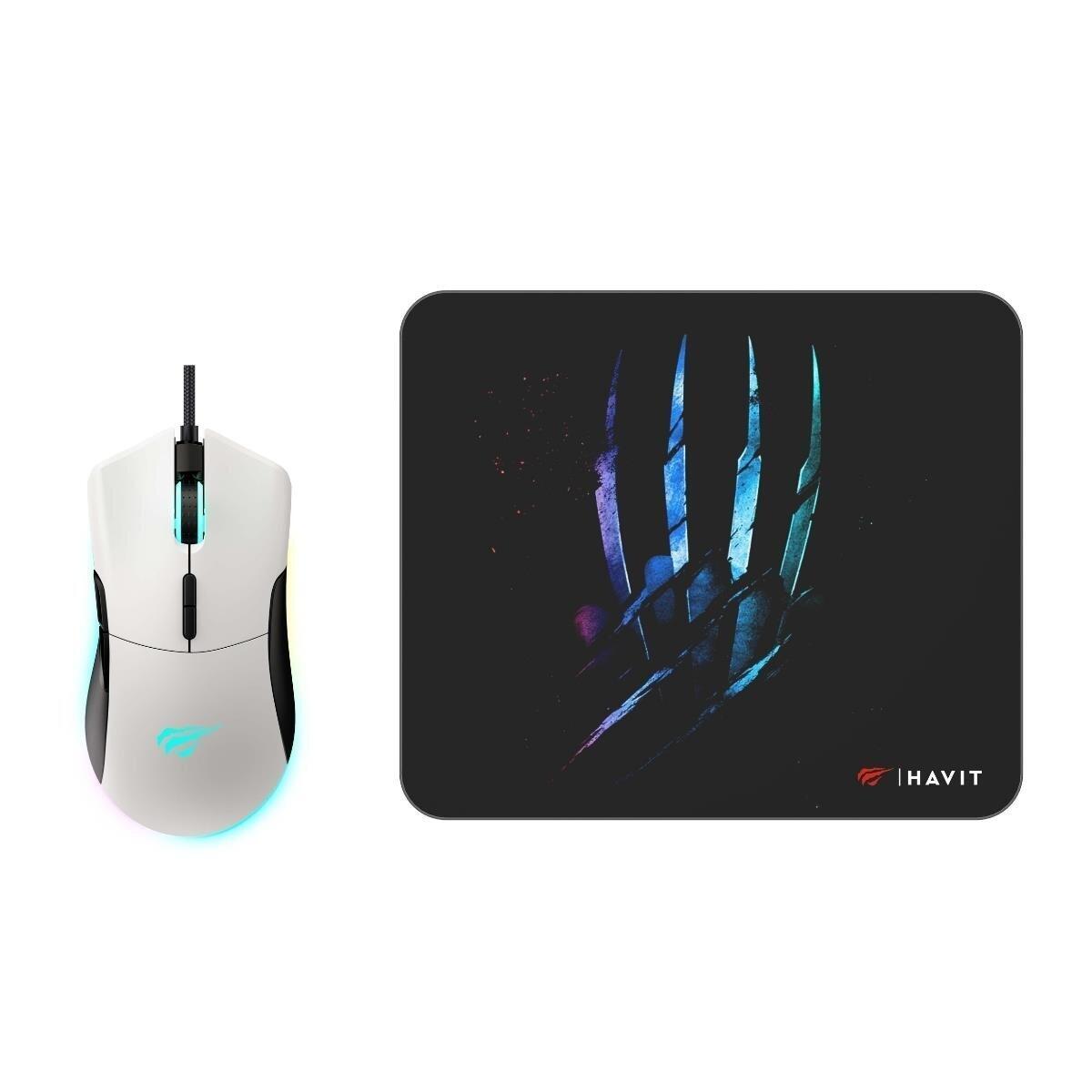 Mouse Gamer Havit MS1037CM RGB 7200 DPI + Mousepad