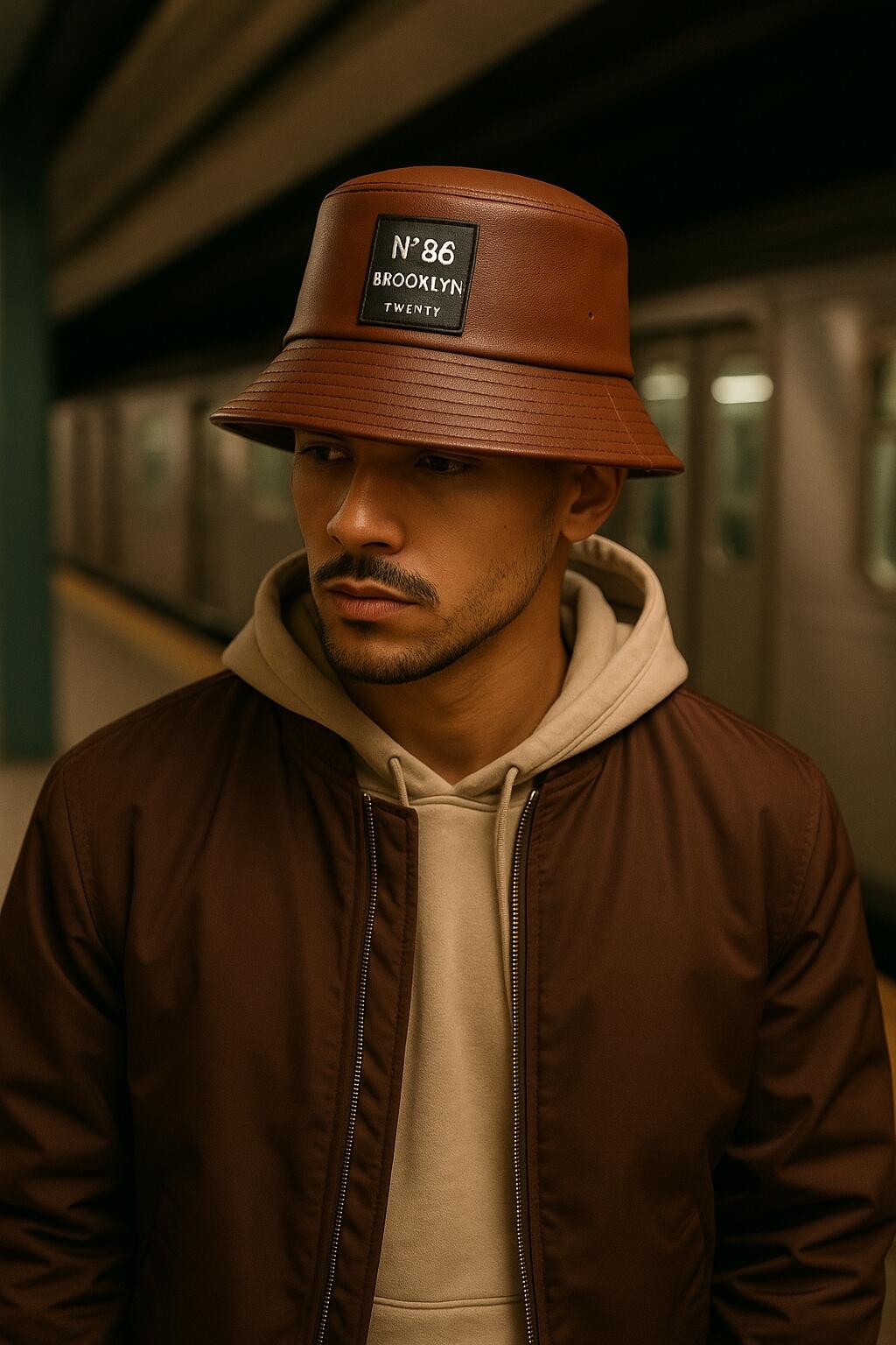 Comprar Chapéu Eco Couro Bucket Hat Brooklyn N°86 Marrom A Partir