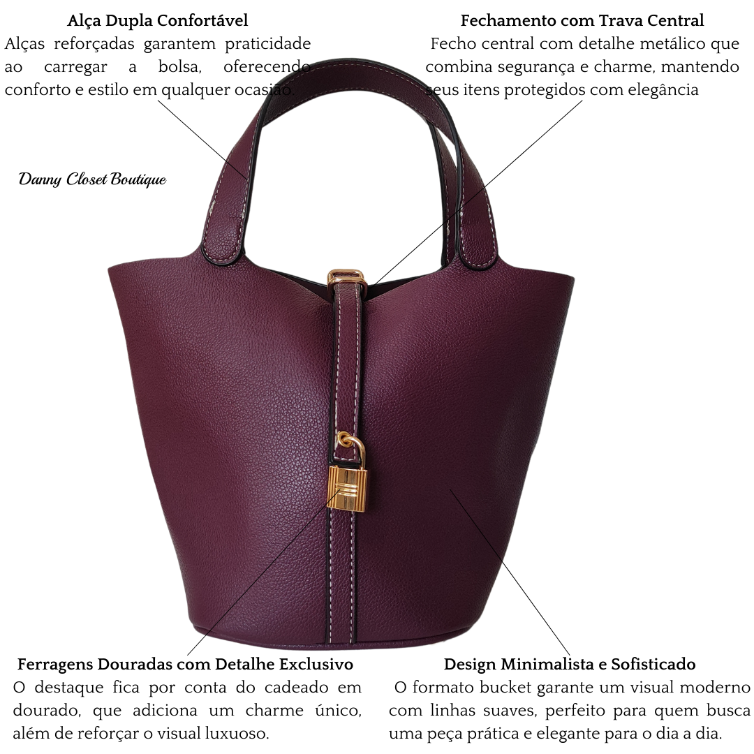 Comprar Bolsa Feminina Bucket Clemence - Vinho - Danny Closet Boutique ...