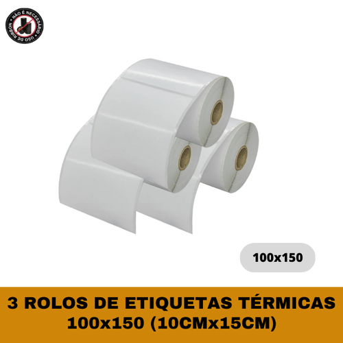 Comprar 3 ROLOS ETIQUETAS TÉRMICAS 100X150 (10CMx15CM) - a partir de R ...