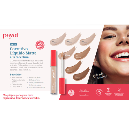 Comprar Corretivo Liquido Matte Payot Alta Cobertura - R$34,99 - Amor ...