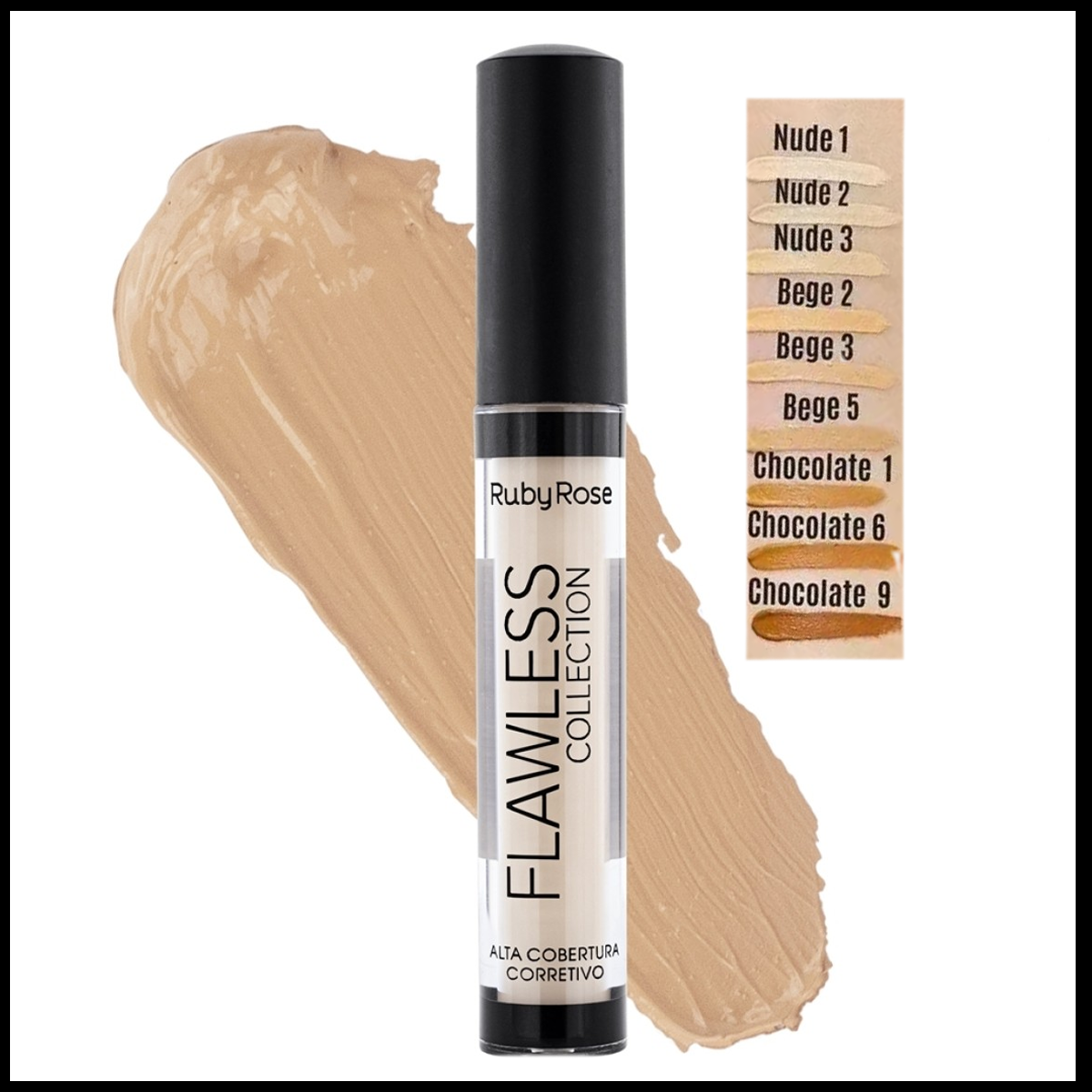 Comprar Corretivo Liquido Ruby Rose Flawless Collection HB F8080 - R$19,99 - Amor de Make