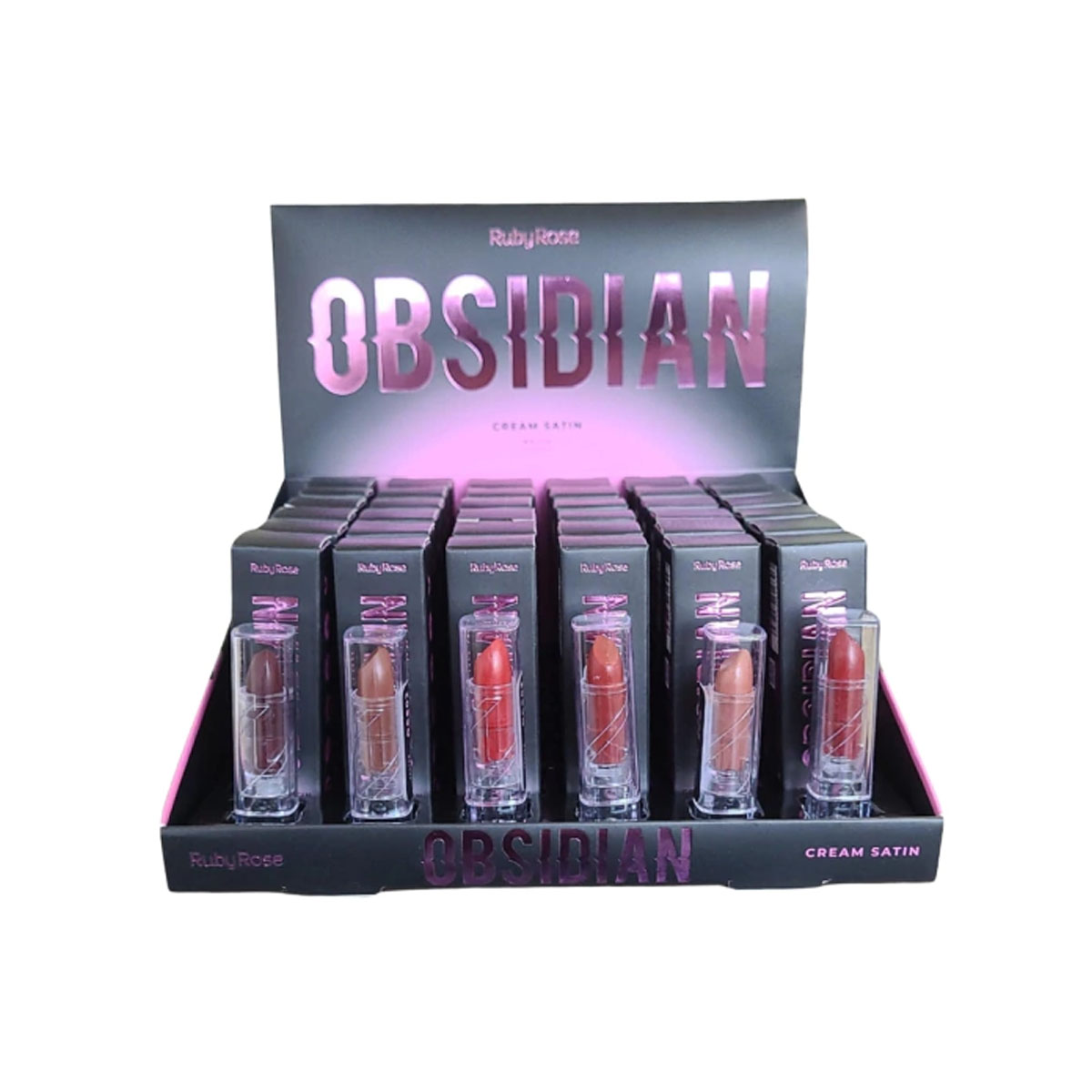 Comprar Box Batom Lipstick Cream Obsidian Satin Ruby Rose Hb7000 - R ...