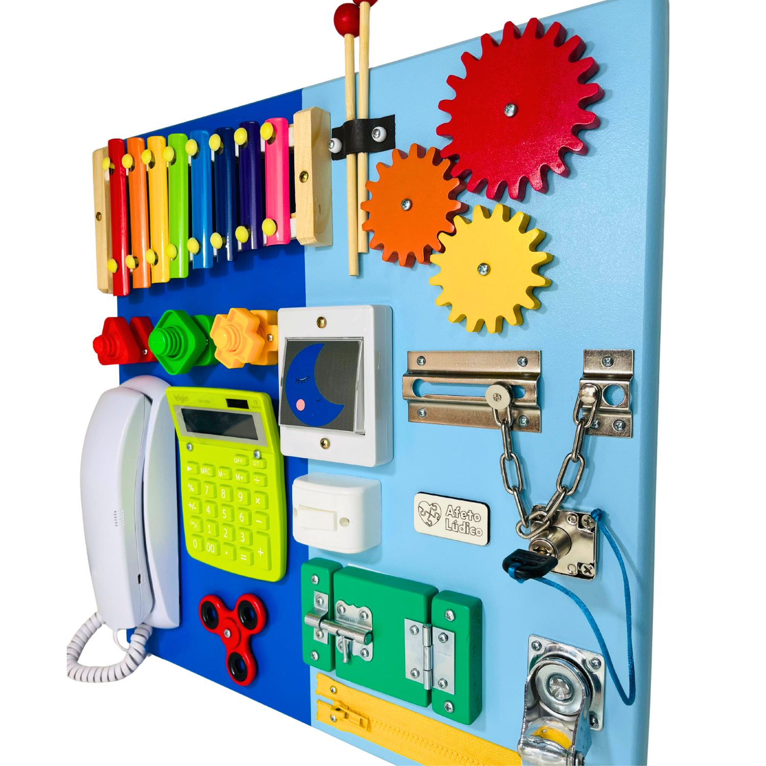 Painel Sensorial Montessori - Modelo 45x45cm - a partir de R$551,00
