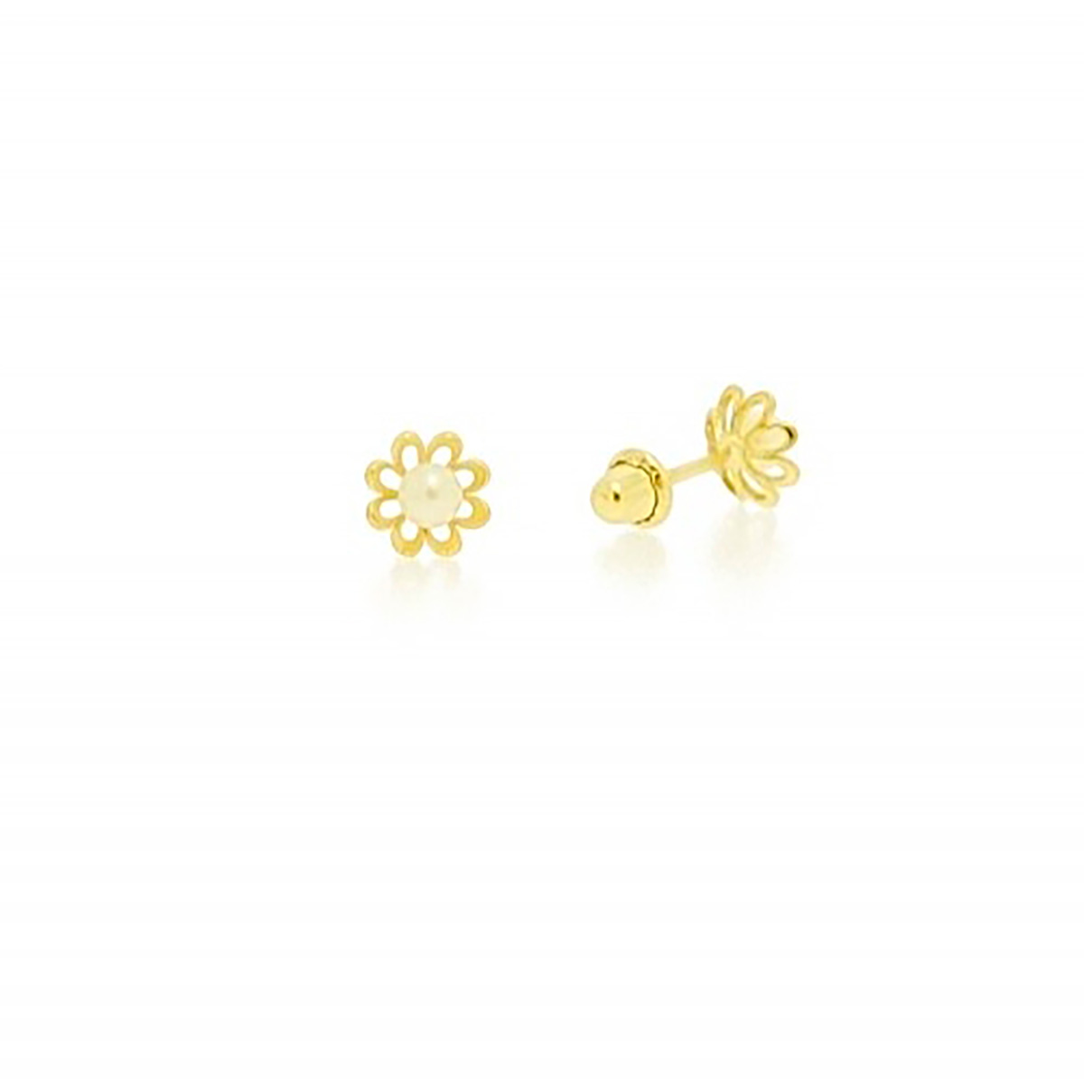 Comprar Brinco de Ouro Infantil Mini Margarida com Pérola - Petit ...