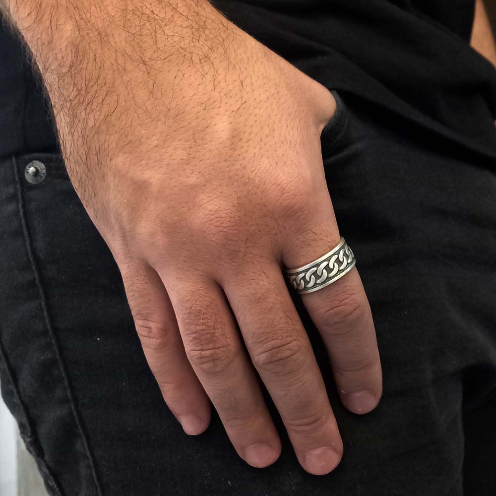 Comprar Anel clássico Chain - R$660,00 - Vulcano Joias