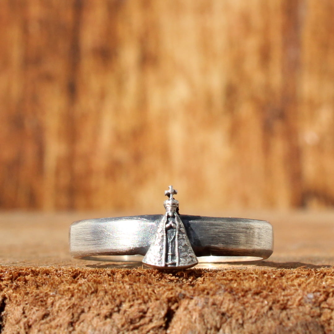 Comprar Anel Classico N.S Aparecida mini - R$219,00 - Vulcano Joias