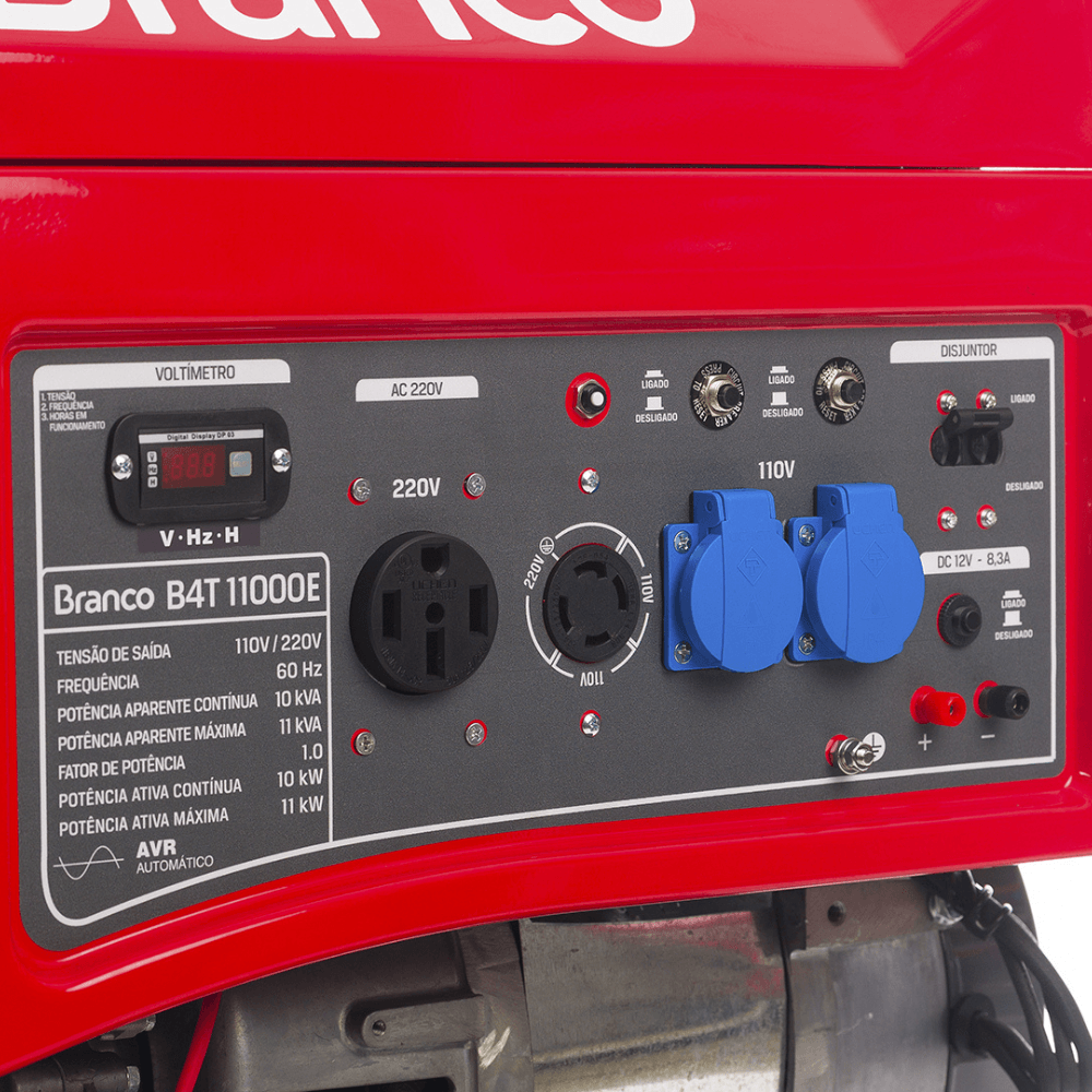 Gerador Gasolina Branco B4T-11000 E 11 kVA Partida Elétrica - a partir de R$13.892,31