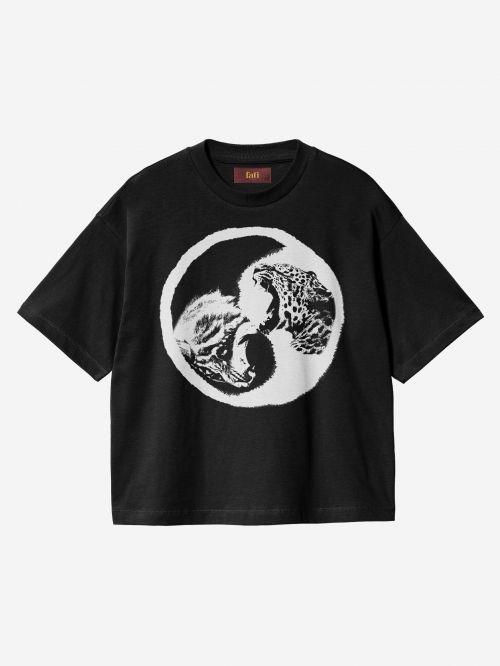 Camiseta Boxy Yin Yang - Preta