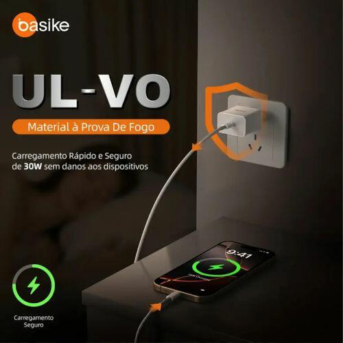 Carregador Turbo 30W Tipo-C Ba-CAR112A - Basike - a partir de R$30,40