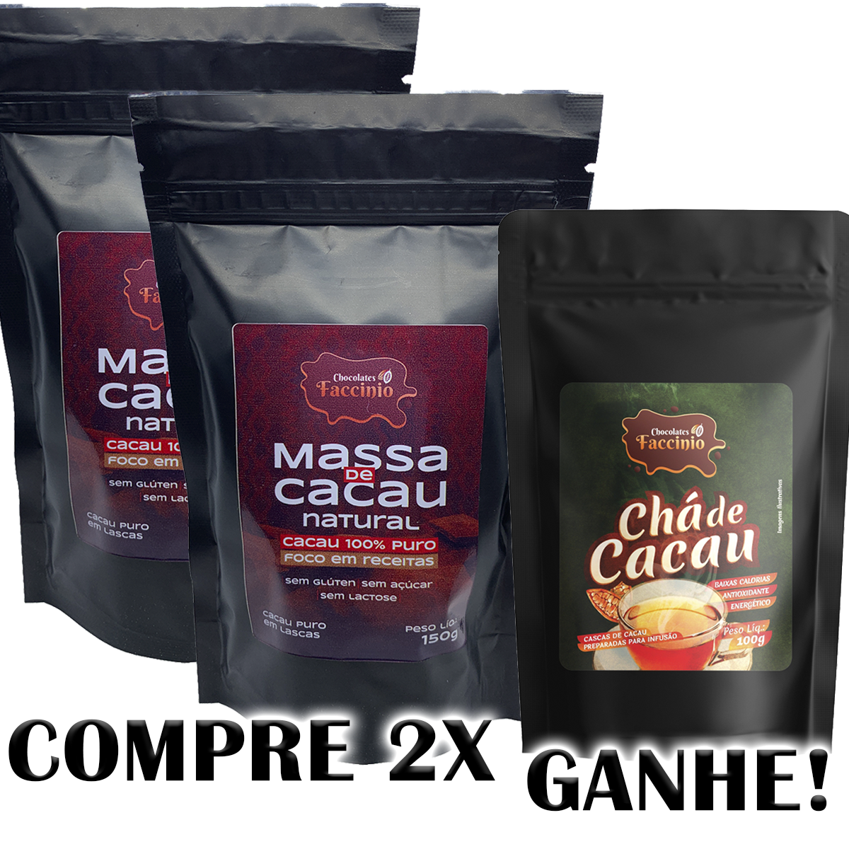 Comprar Combo: 2x Cacau Sagrado 150g + Chá de Cacau 100g Grátis - a ...