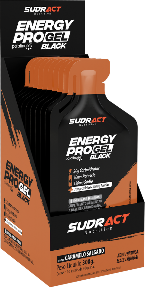 Comprar Energy Pro Gel BLACK Carbo Sudract cx 10 Un CARAMELO SALGADO
