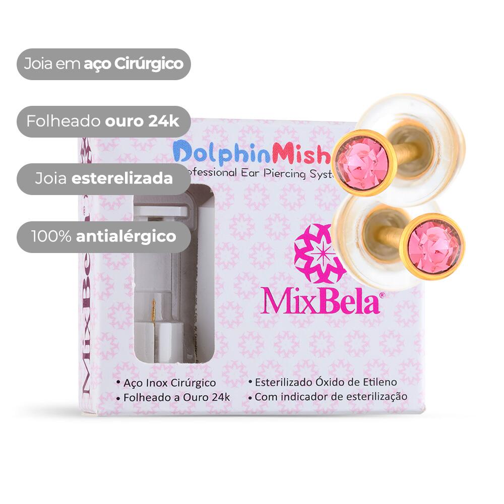 Brinco MixBela DolphinMishu Rosa 3mm perfuração humanizada - a partir ...